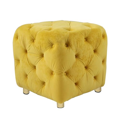Modern Velvet Ottoman Stylish Cube Design Soft Foot Stool and Side ...