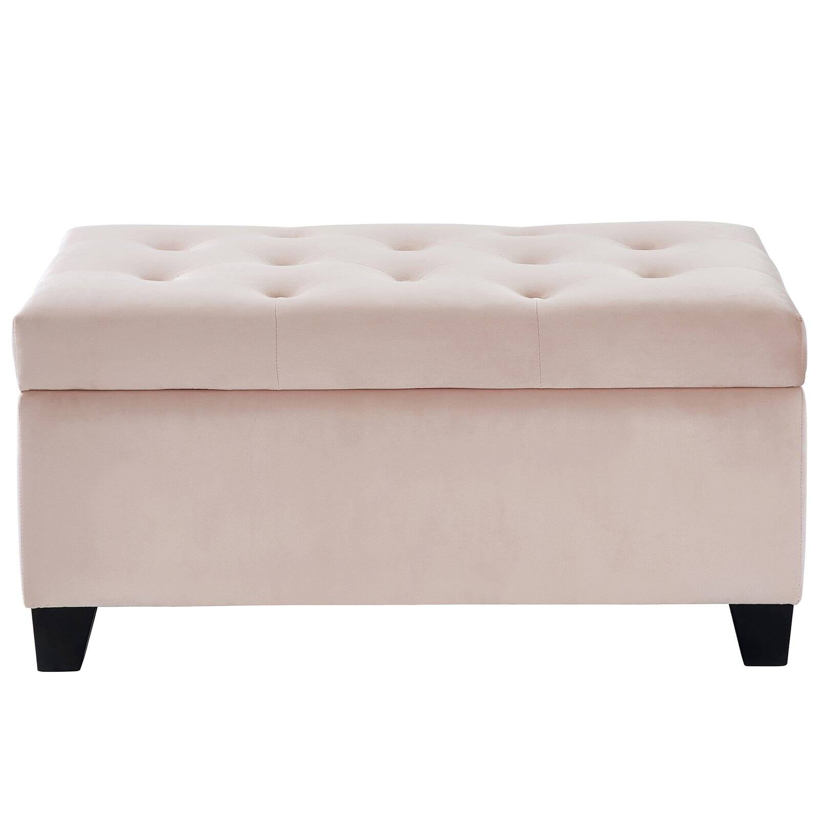Modern Velvet Rectangular Storage Ottoman - Walmart.com