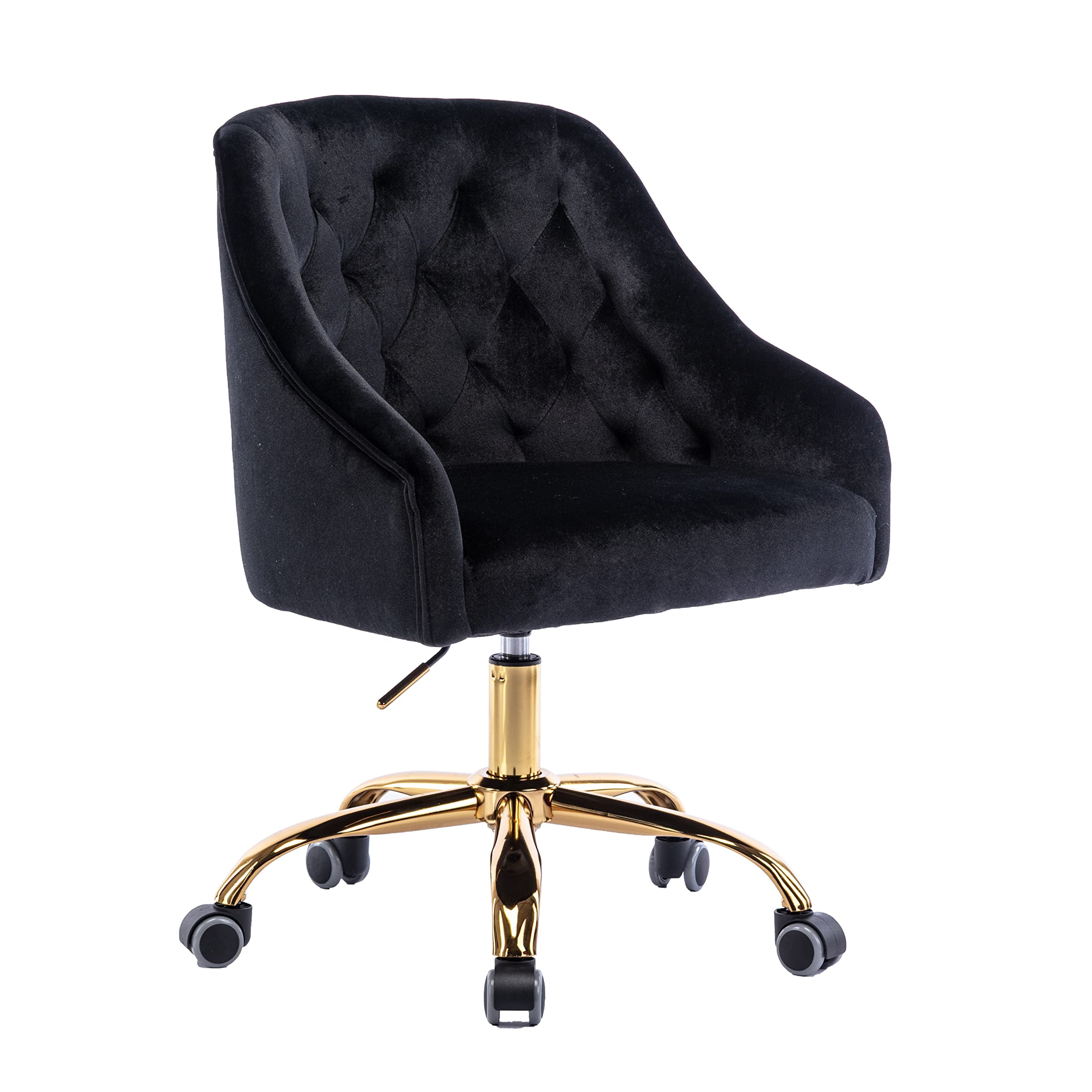 Modern Velvet Swivel Desk Chair with Wheels, Ergonomic Adjustable ...