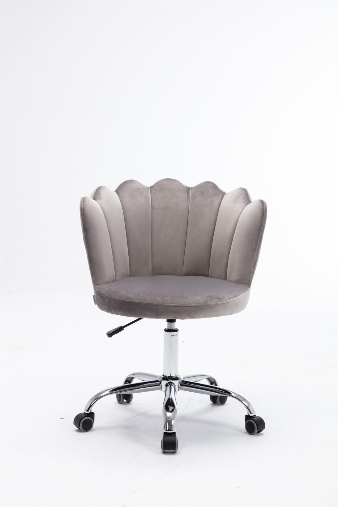 Modern Velvet Swivel Shell Chair, Upholstered Adjustable Office Chair ...