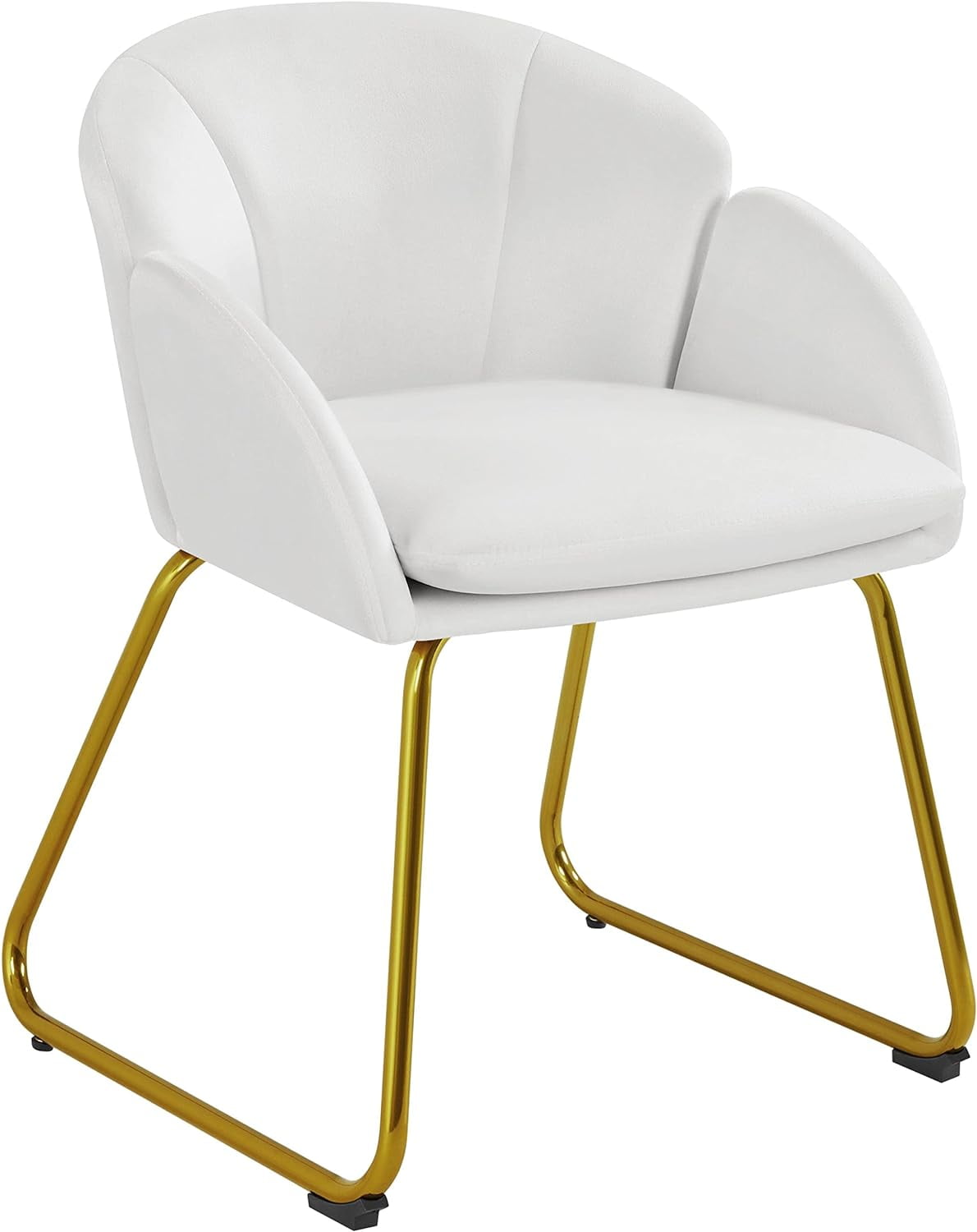 Modern Velvet Vanity Chair Armchair, Flower Shaped Makeup Chair with ...