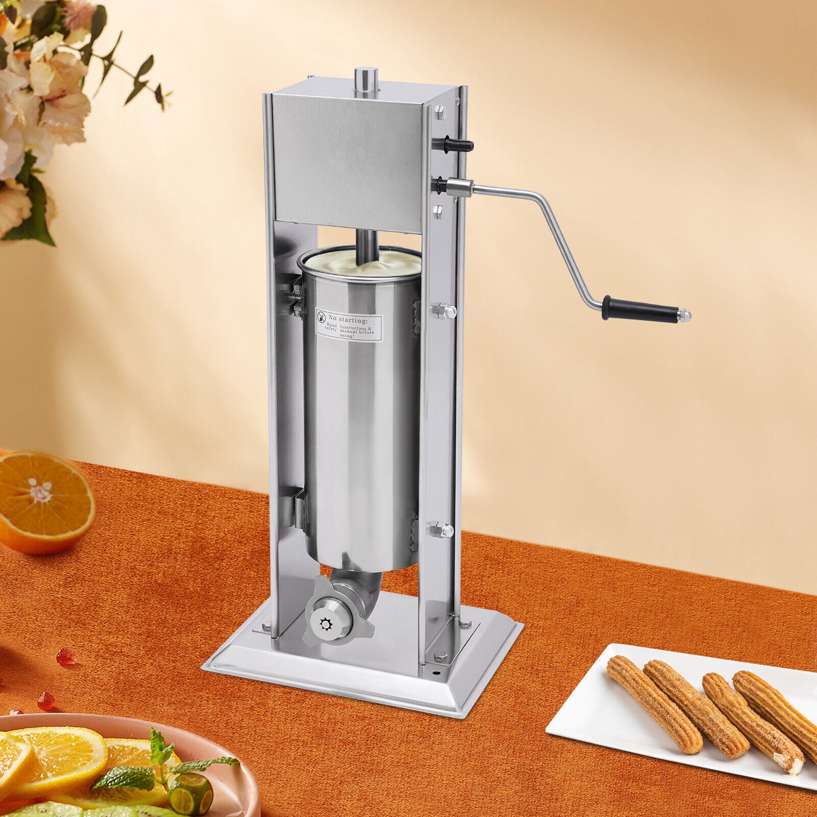 Modern Vertical Silvery Manual Churros Maker 1.32Gal for Commercial or ...