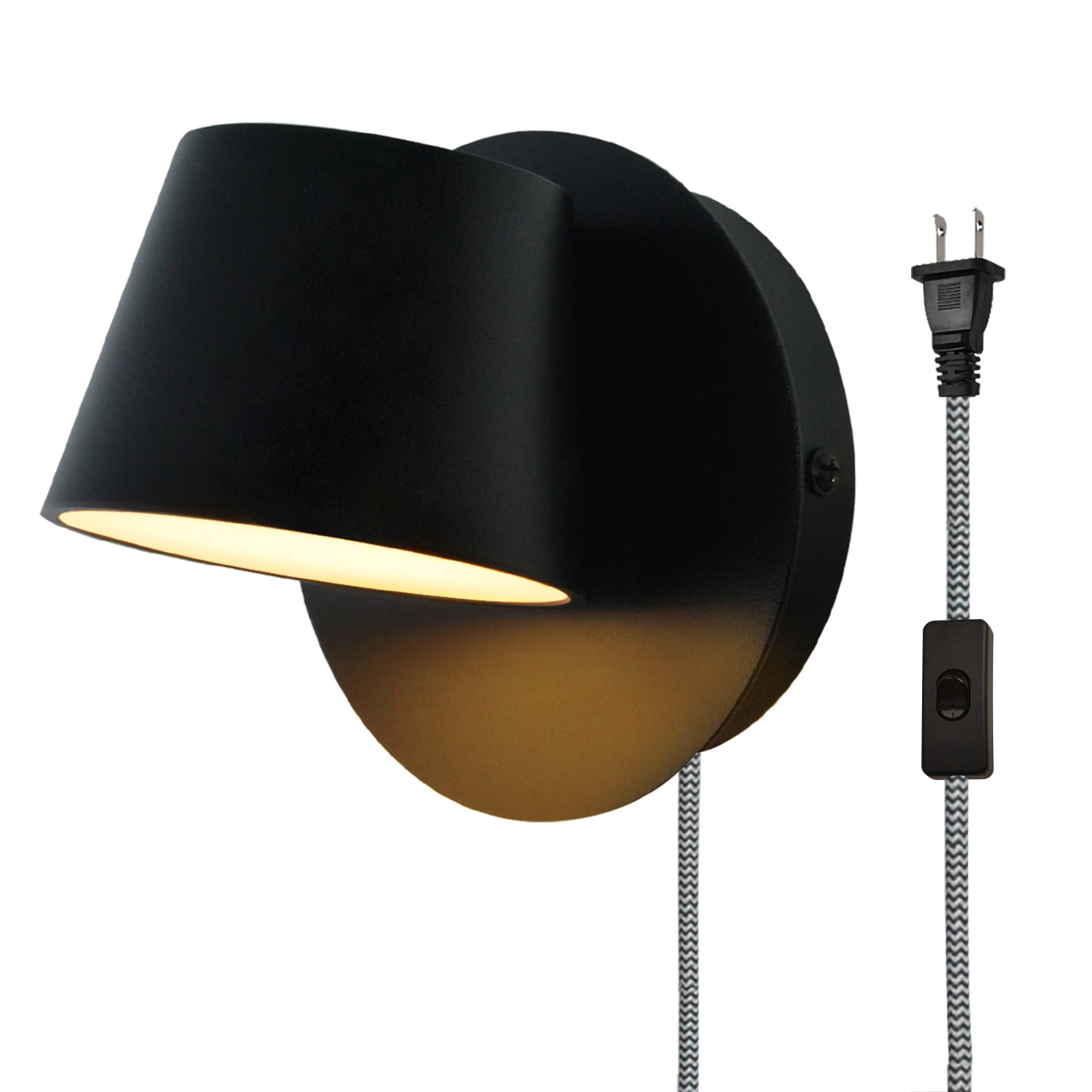 7W 3000K LED Wall Lamp - Adjustable, Rotating Spotlight with Switch ...