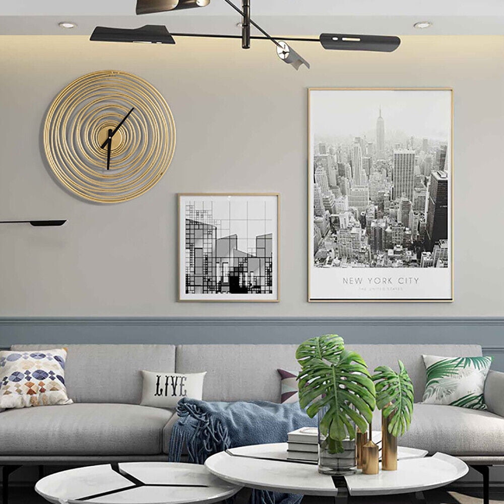 Modern Wall Clock, 19 Inch Large Decorative Art Clock Tree Ring Design ...