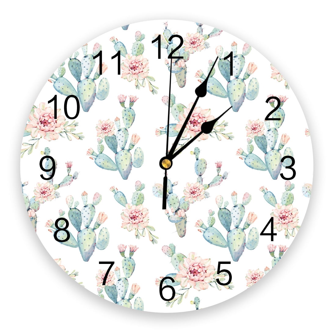 Modern Wall Clock Cartoon Cactus PVC Wall Clock Home Decor Bedroom ...
