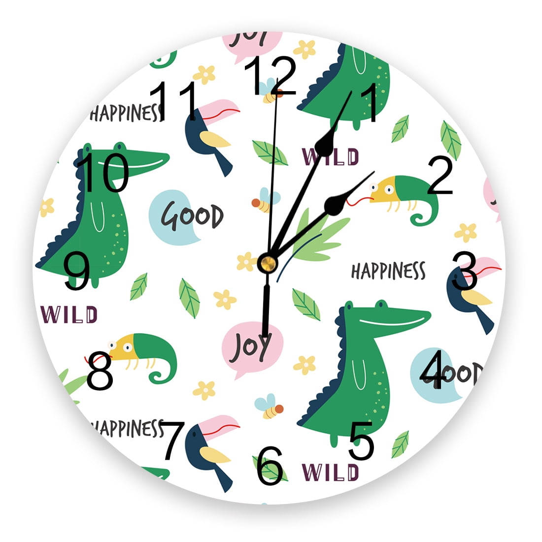 Modern Wall Clock Dinosaur Cartoon Kawaii PVC Wall Clock Home r Bedroom ...