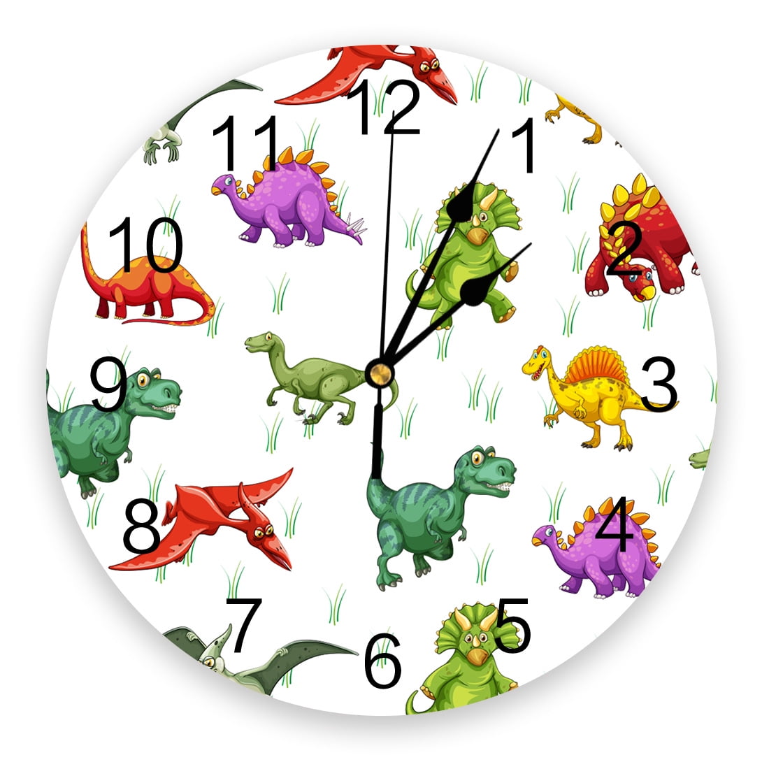 Modern Wall Clock Dinosaur Cartoon Kawaii PVC Wall Clock Home r Bedroom ...