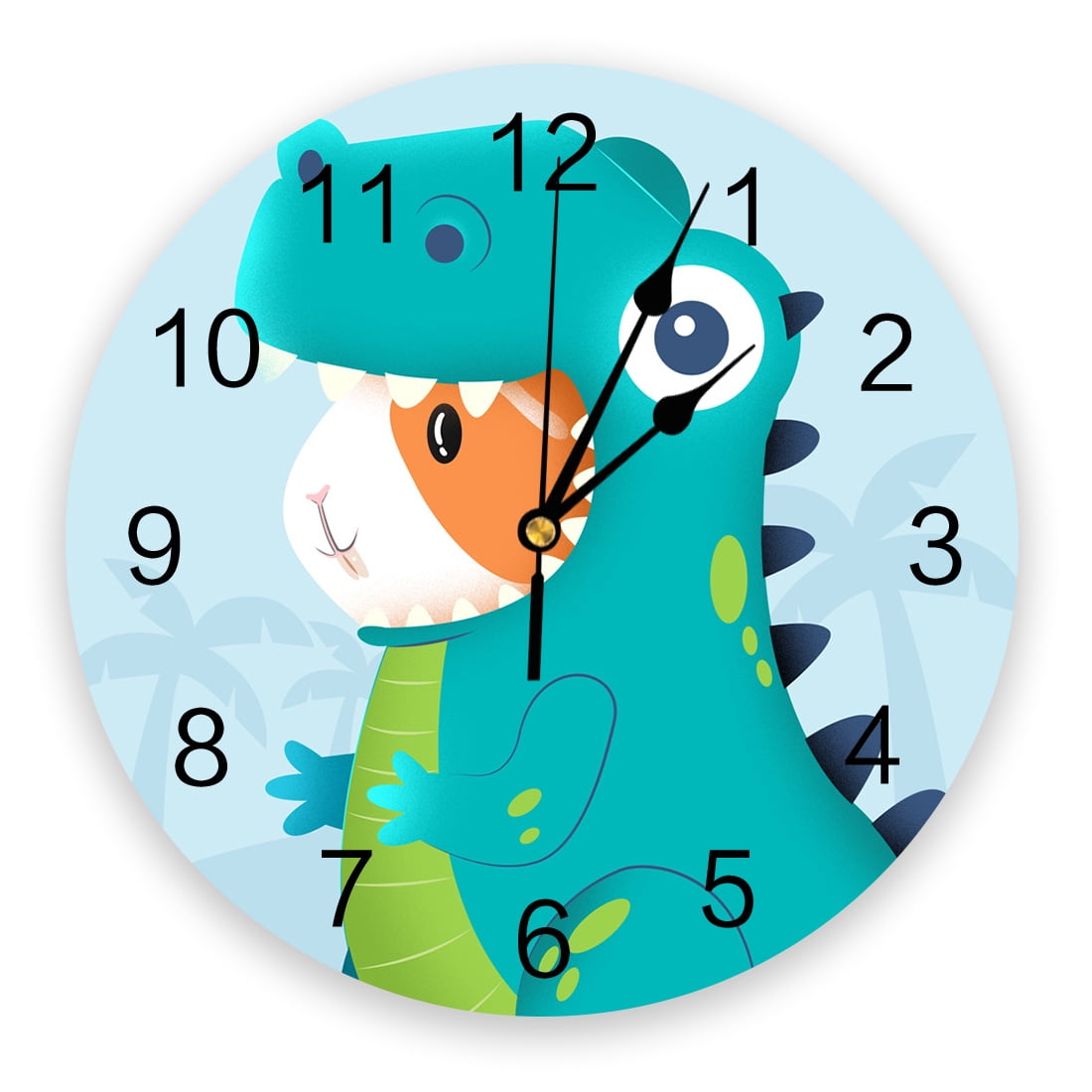 Modern Wall Clock Dinosaur Cartoon Kawaii PVC Wall Clock Home r Bedroom ...