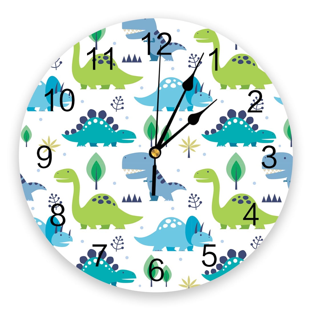 Modern Wall Clock Dinosaur Cartoon Kawaii PVC Wall Clock Home r Bedroom ...