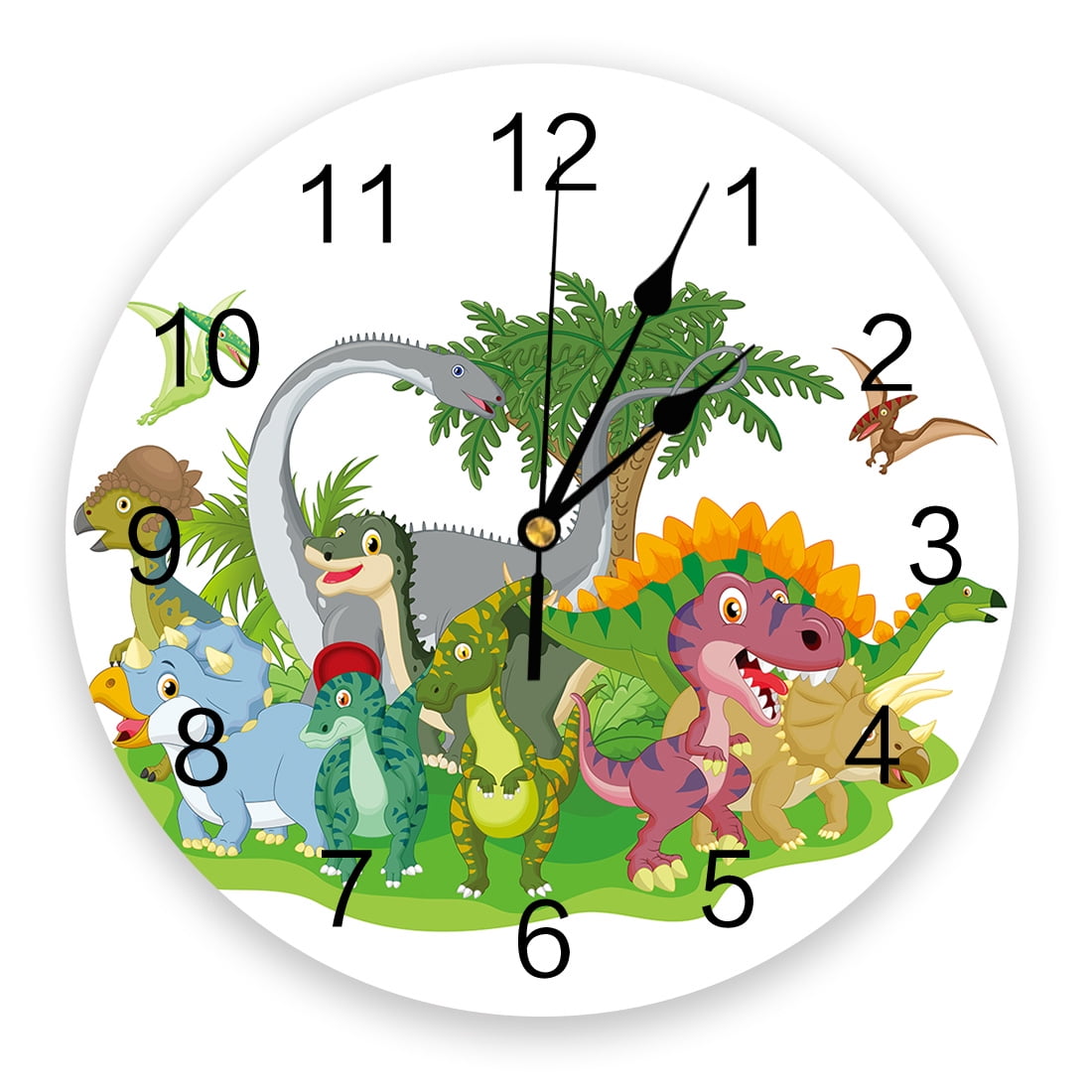 Modern Wall Clock Dinosaur Cartoon Kawaii PVC Wall Clock Home r Bedroom ...