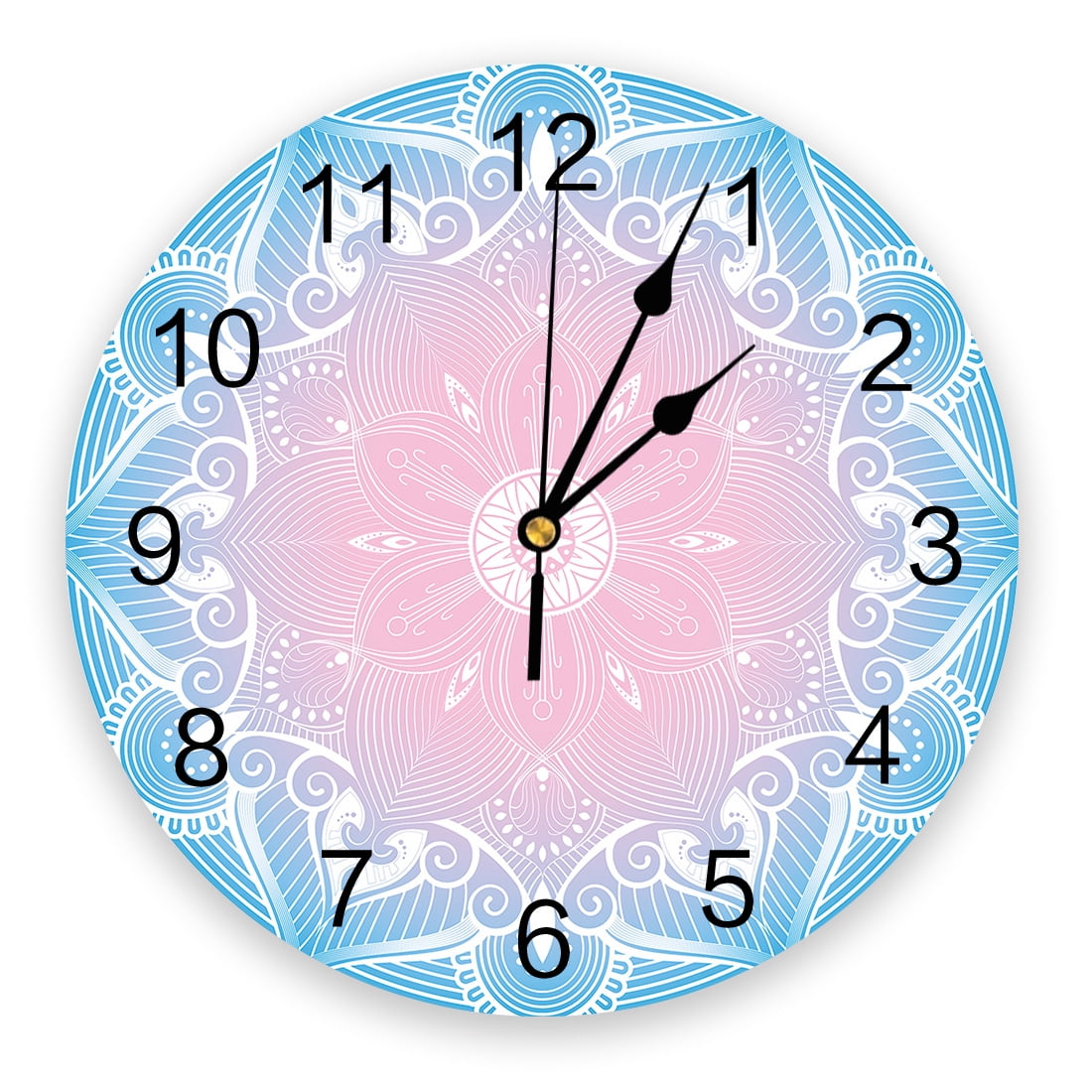 Modern Wall Clock Mandala Pattern PVC Wall Clock Home r Bedroom Silent ...