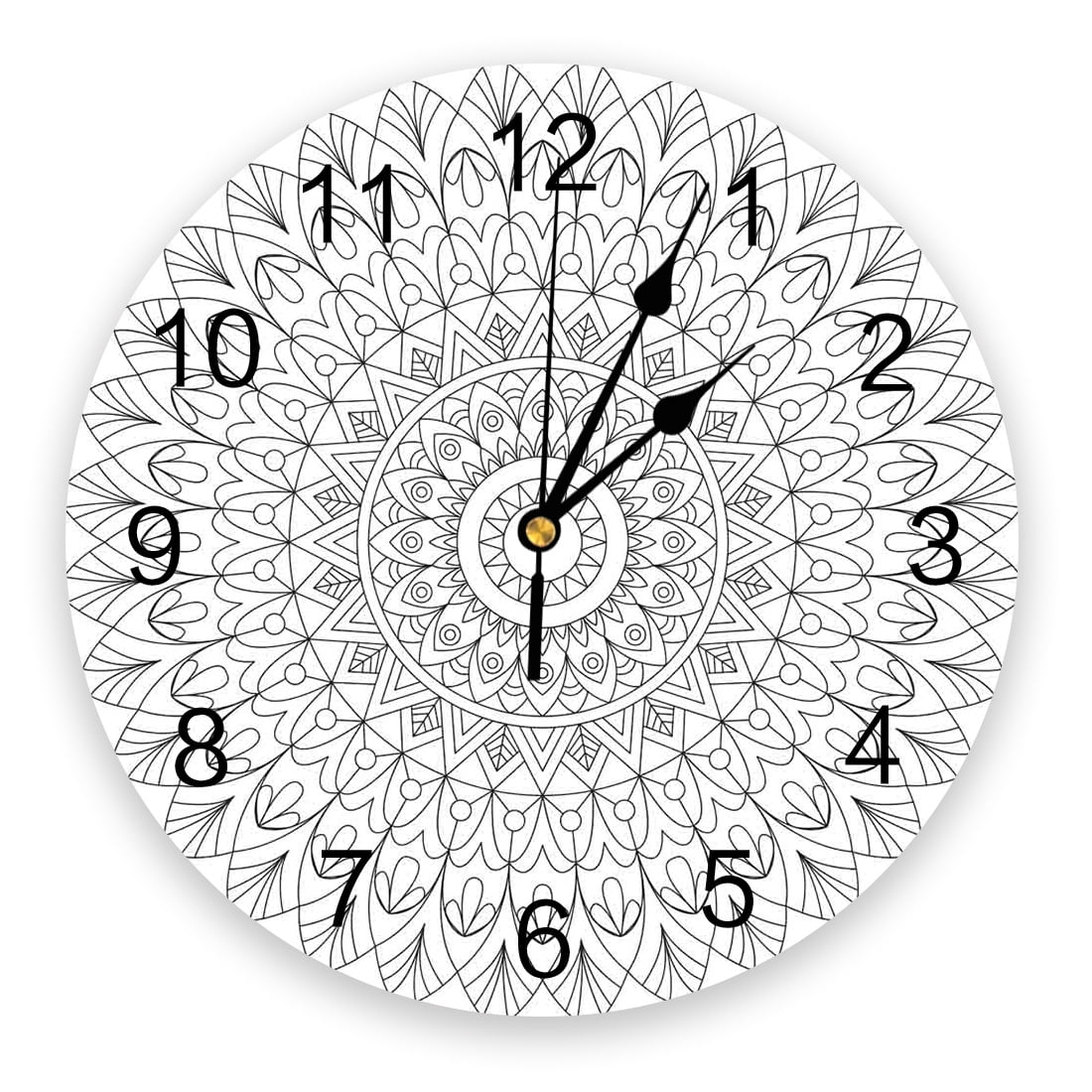 Modern Wall Clock Mandala Pattern PVC Wall Clock Home r Bedroom Silent ...