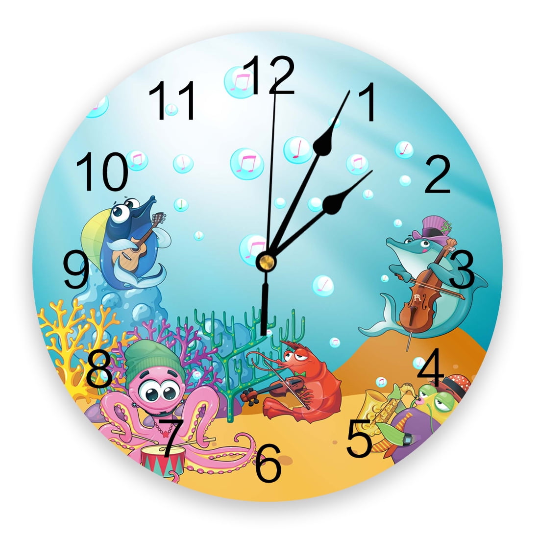 Modern Wall Clock Marine Octopus Coral Tortoise PVC Wall Clock Home r ...