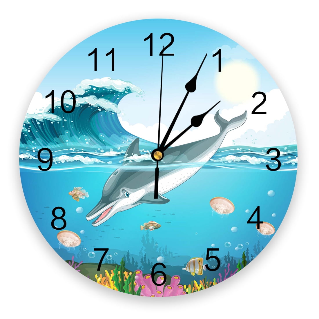 Modern Wall Clock Marine Octopus Coral Tortoise PVC Wall Clock Home r ...