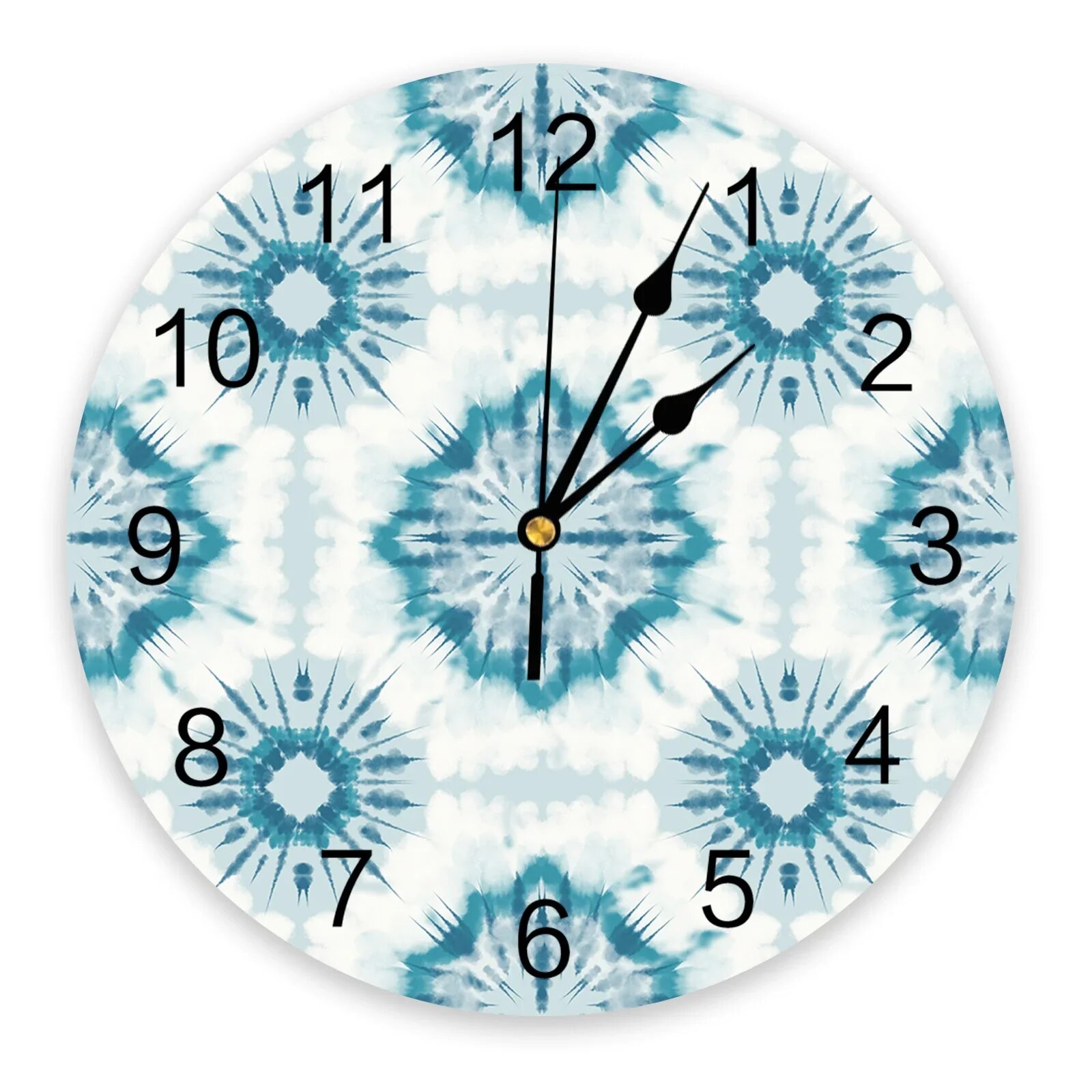 Modern Wall Clock Purple Tie-Dye Pattern PVC Wall Clock Home Decor ...