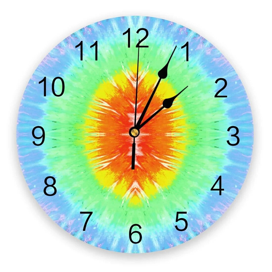 Modern Wall Clock Purple Tie-Dye Pattern PVC Wall Clock Home Decor ...