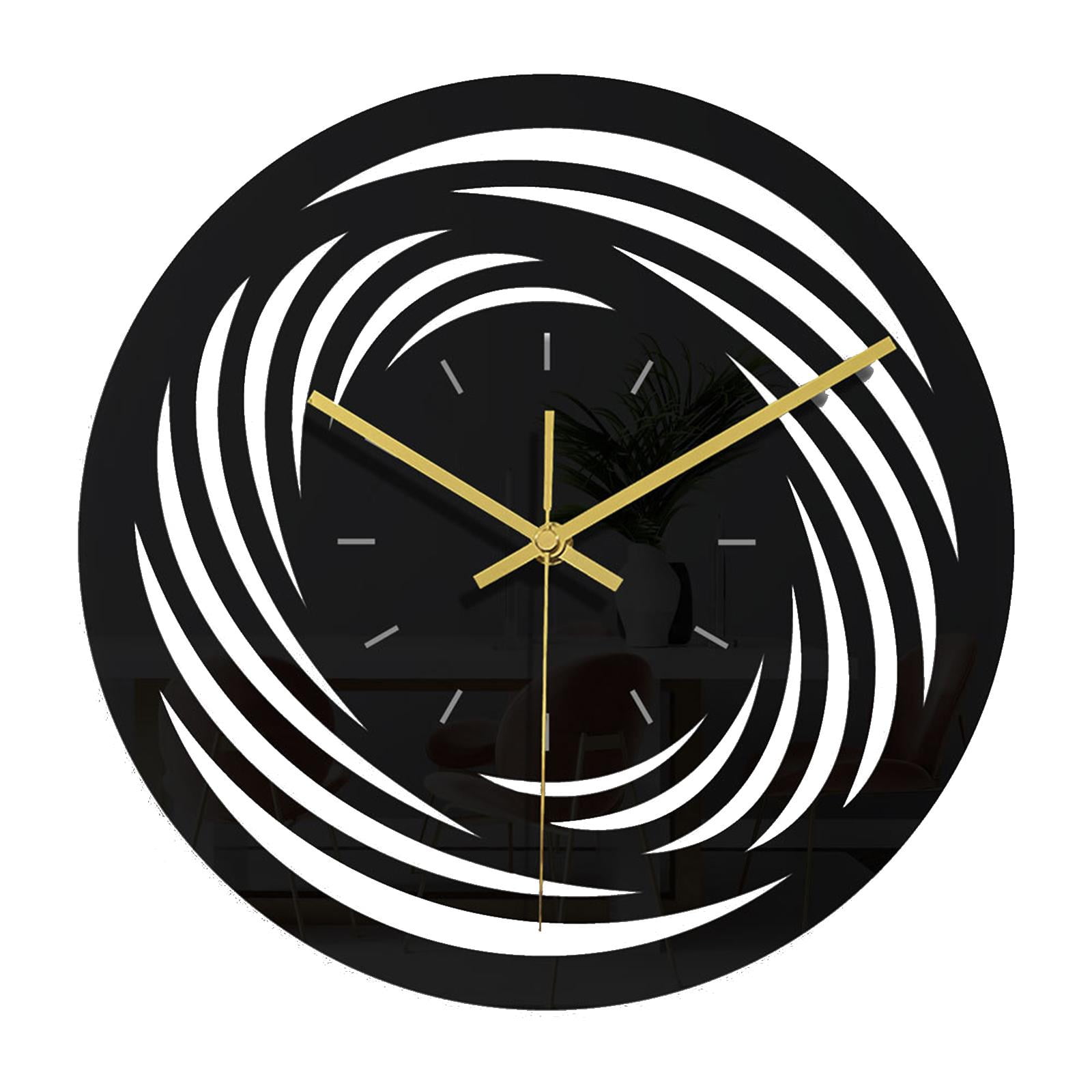 Modern Wall Clock Quite Clock Art Design Acrylic Hanging Black ...
