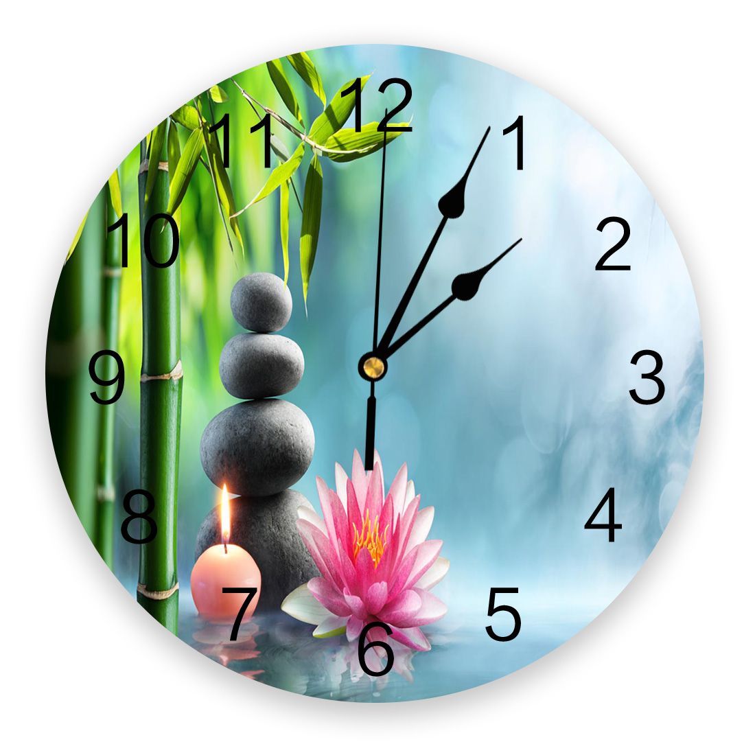 Modern Wall Clock Sts Bamboo Red Flowers PVC Wall Clock Home r Bedroom ...