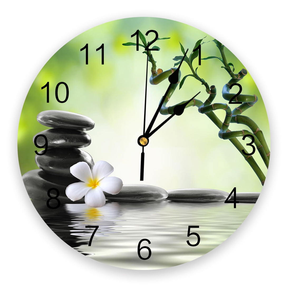 Modern Wall Clock Sts Bamboo Red Flowers PVC Wall Clock Home r Bedroom ...