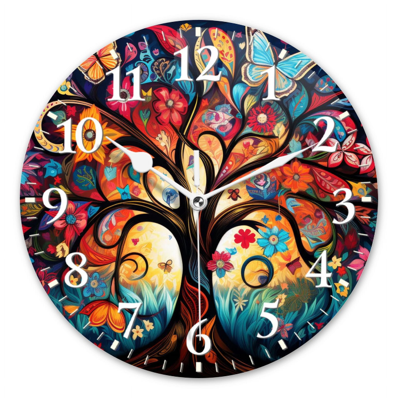 Modern Wall Clocks Battery Operated Quartz Wall Clocks Non-Ticking ...