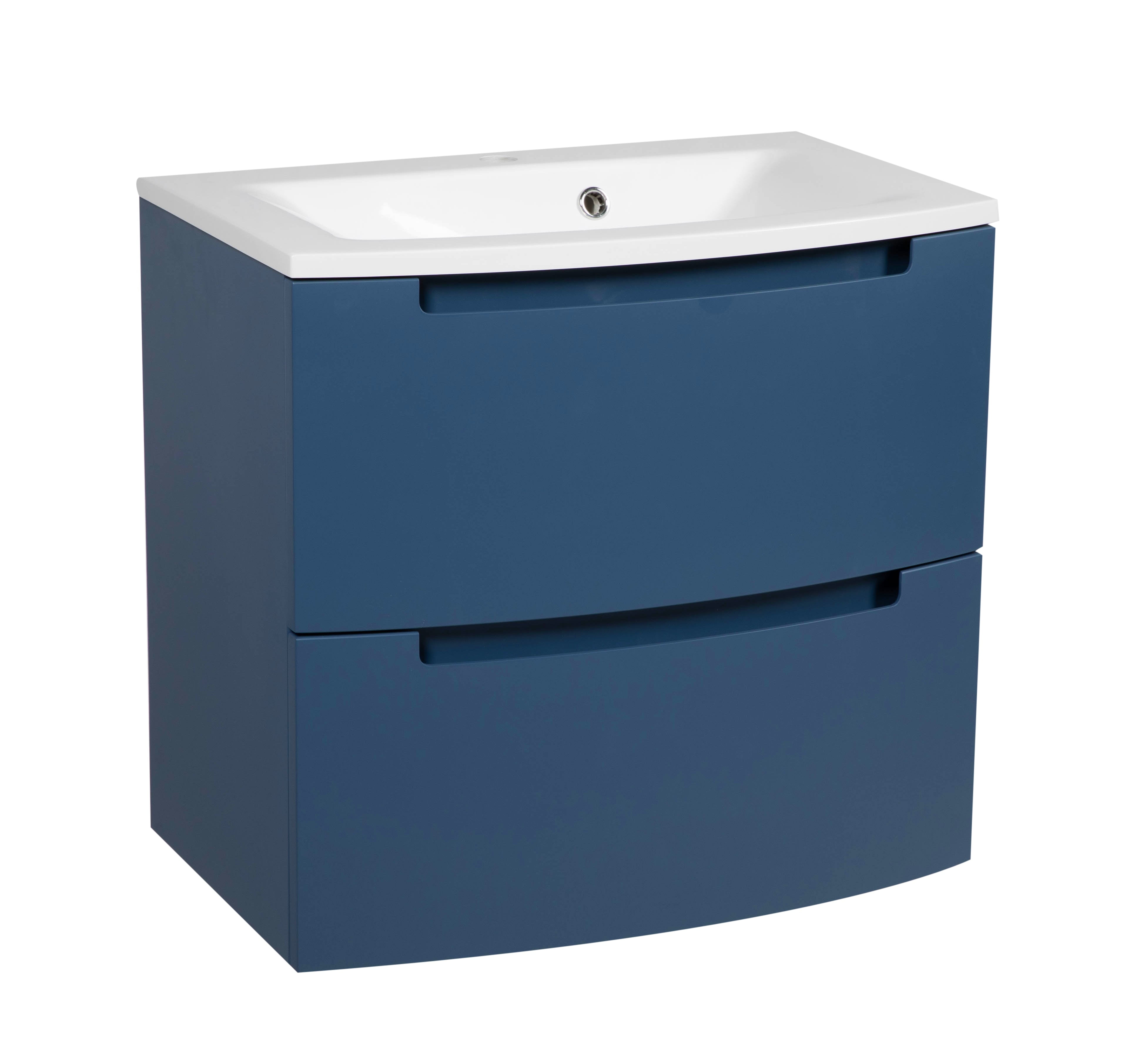 Modern Wall-Mount Bathroom Vanity with Washbasin | Delux Blue Matte Collection | Non-Toxic Fire ...