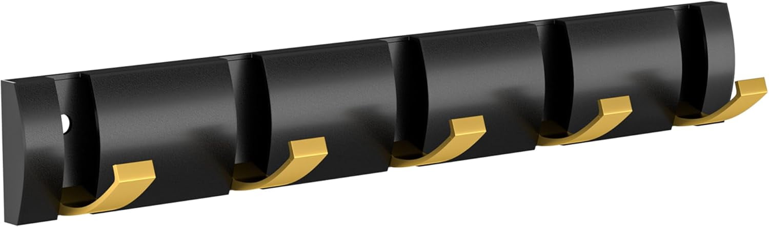 Modern Wall Mount Coat Rack with 5 Hooks, Metal Folding Coat Hooks Wall ...