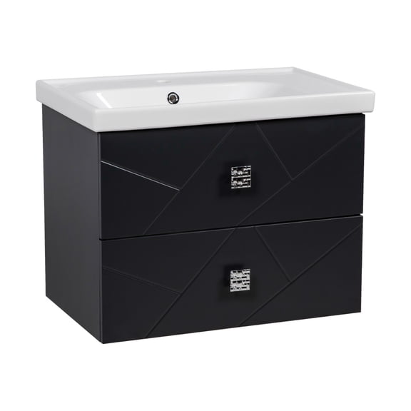 Modern Wall-Mounted Bathroom Vanity with Washbasin | Magic Antracit ...