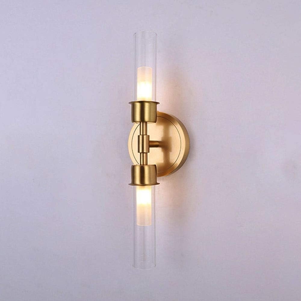Modern Wall Sconce Brass Wall Lighting Fixture with Glass Shade, Copper ...