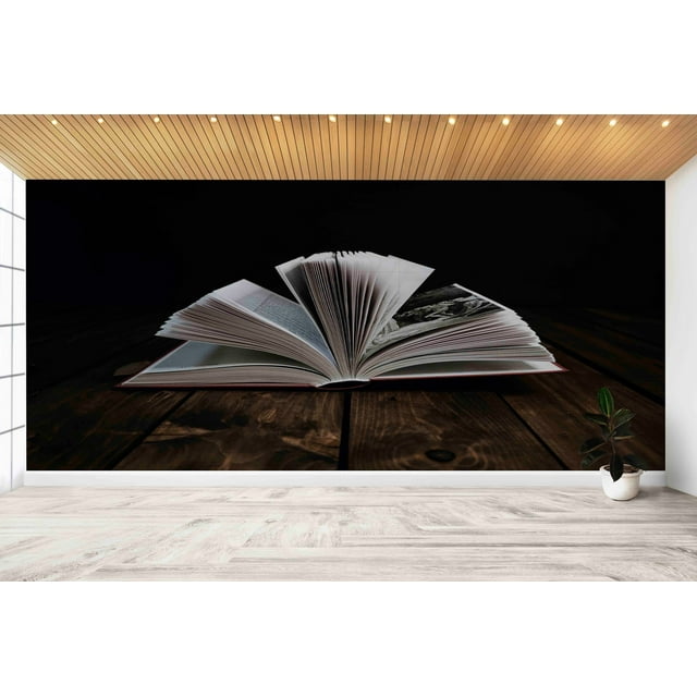Modern Wallpaper, Book Pages Wallpaper, Paper Wall Art Open Book Wall ...