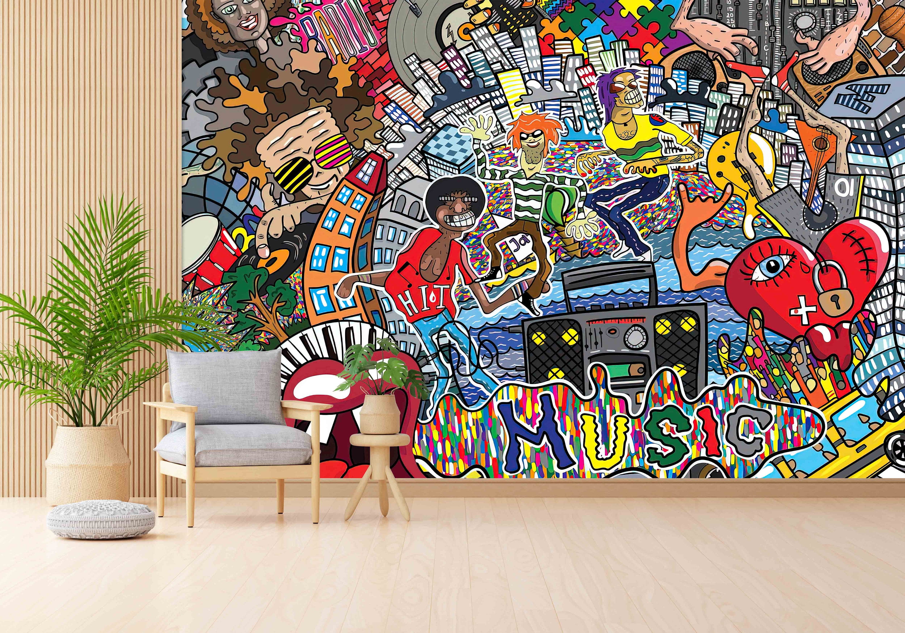 Modern Wallpaper, Bright Wallpaper, 3d Wallpaper, Colorful Graffiti ...