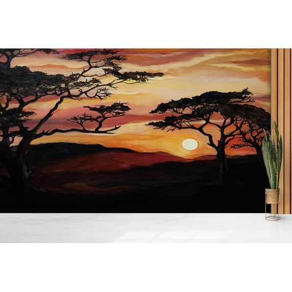 Modern Wallpaper, Bright Wallpaper, 3d Wallpaper, Savannah Tree ...