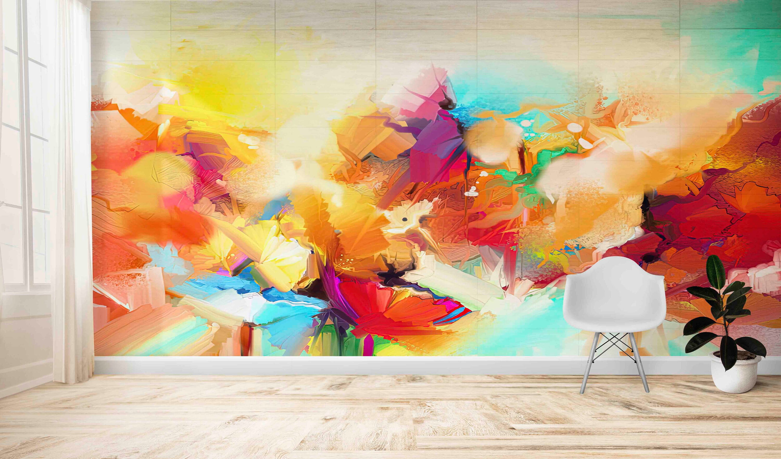 Modern Wallpaper, Colorful Painting, Colorful Wall Art, Wallpaper Wall ...