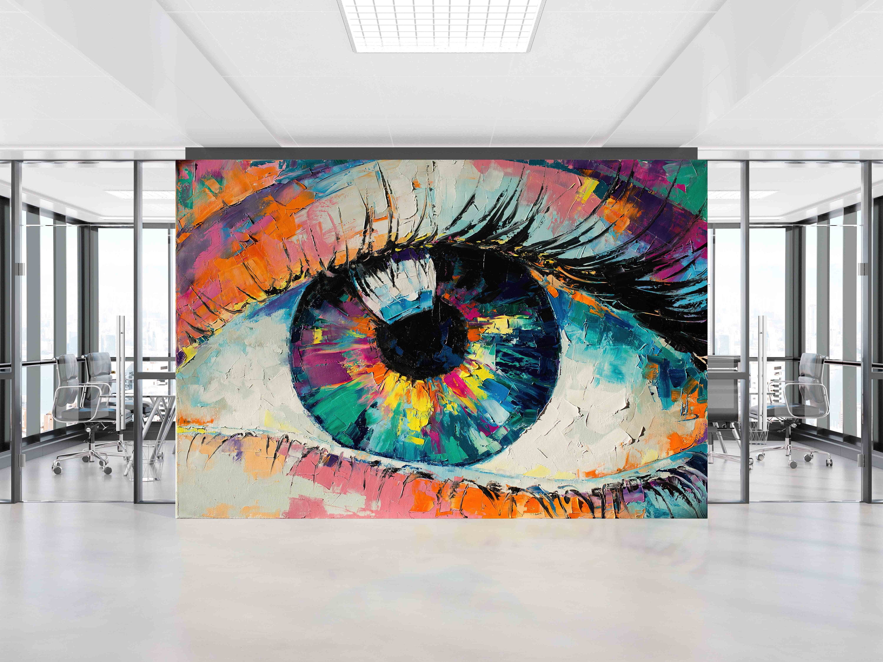 Modern Wallpaper, Custom Wallpaper, Eye Wall Mural, Contemporary Wall ...