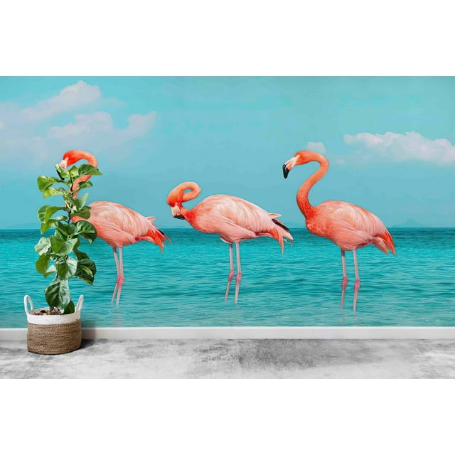 Modern Wallpaper, Flamingo Wall Painting, Fashion Wall Painting ...
