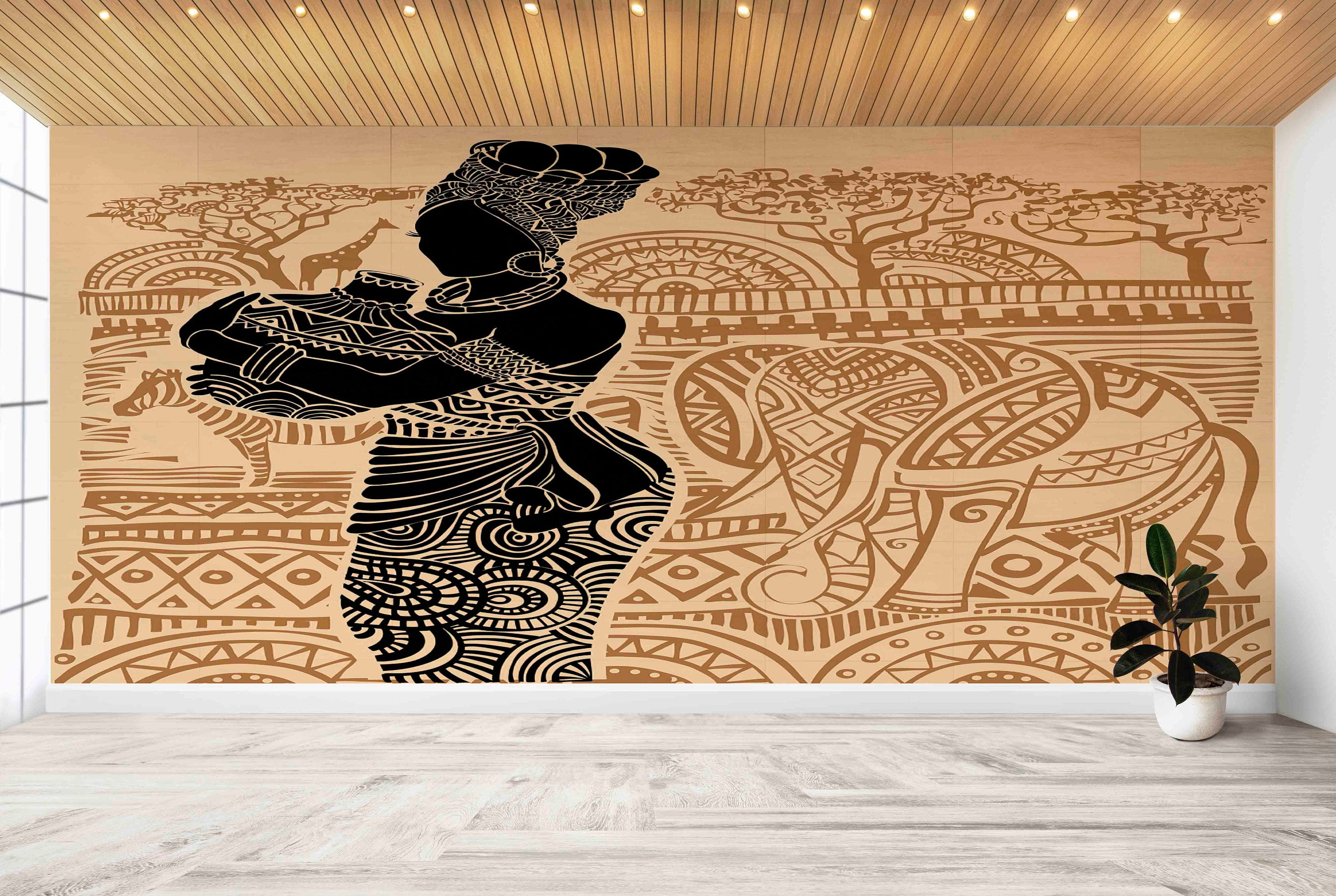Modern Wallpaper, Giraffe Wall Mural, 3d Wallpaper, African Wall Poster ...