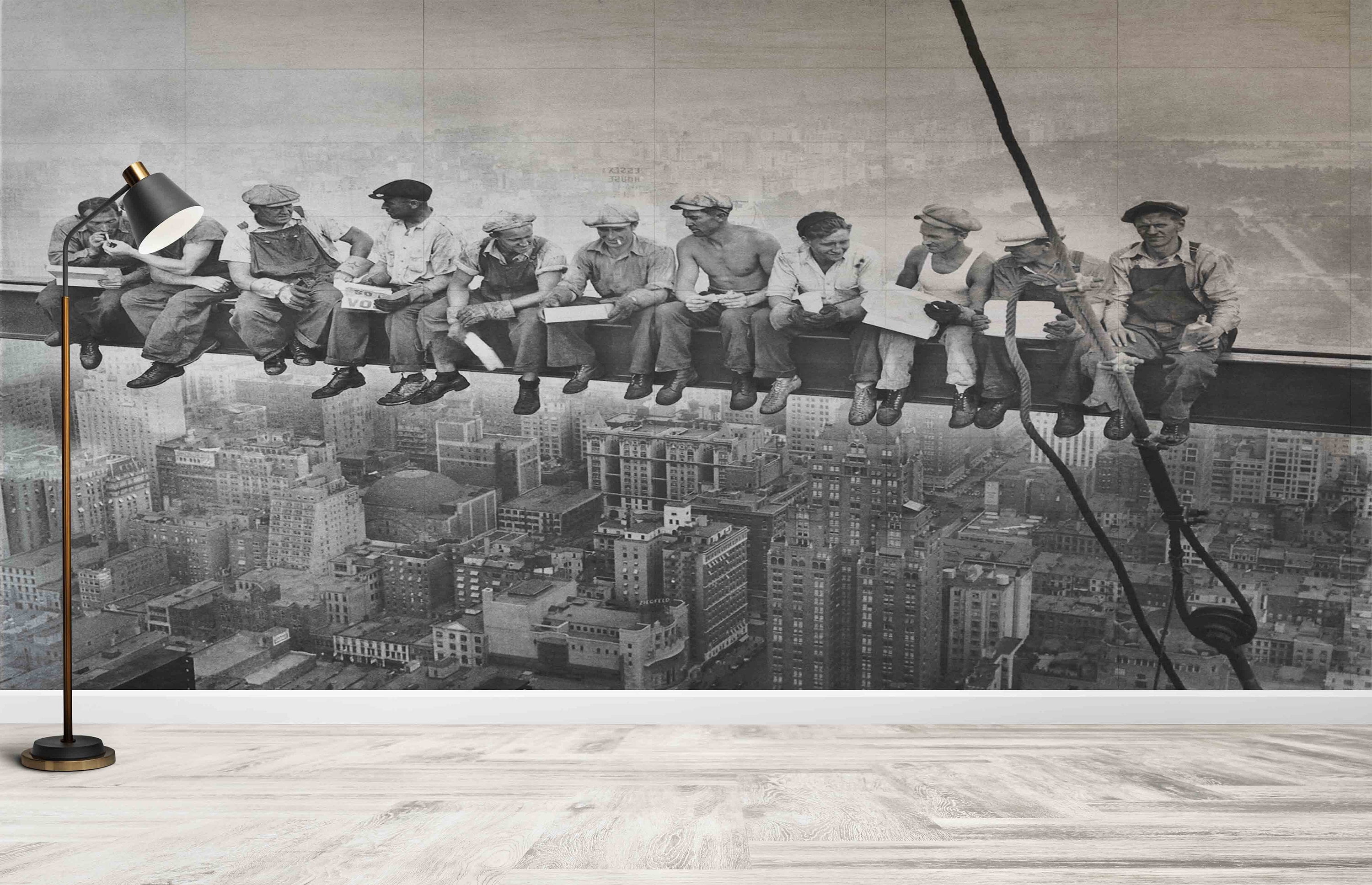 Modern Wallpaper, Lunch atop a Skyscraper, Custom Wallpaper, Bright ...
