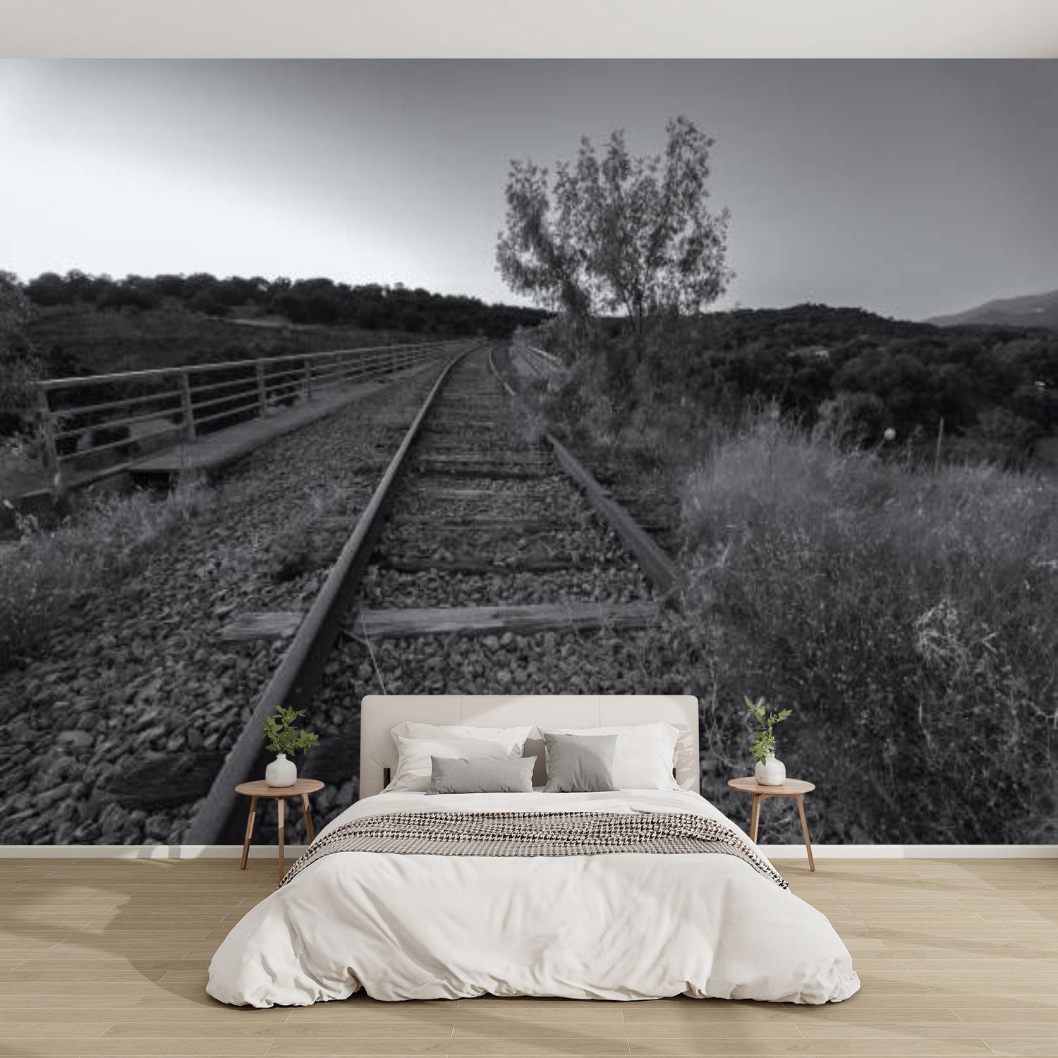 Modern Wallpaper Murals 3D Abandoned railway Peel and Stick Removable ...