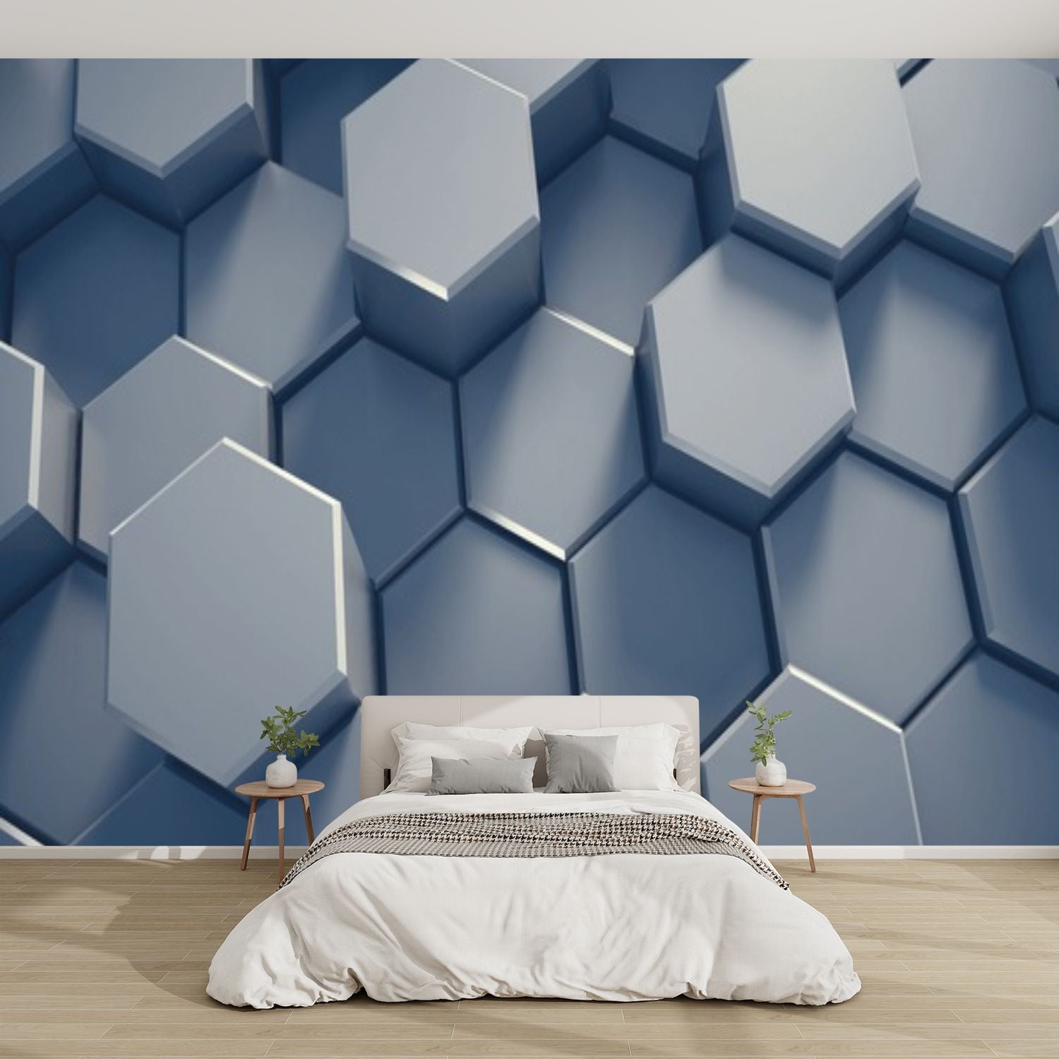 Modern Wallpaper Murals 3D Abstract honeycomb 3D render Peel and Stick ...