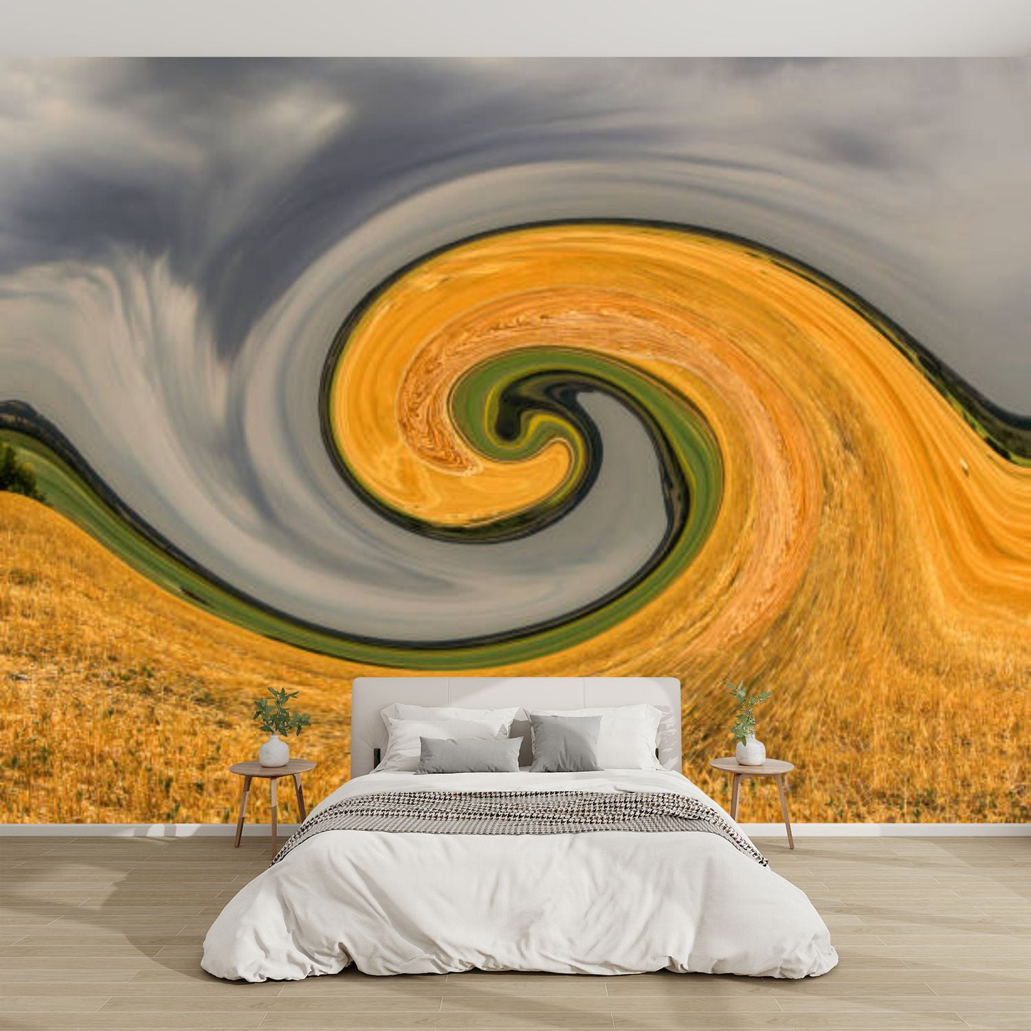 Modern Wallpaper Murals 3D Abstracts Wheat field Peel and Stick ...