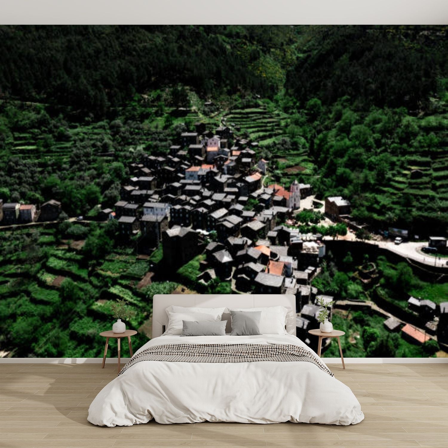 Modern Wallpaper Murals 3D Aerial Pi d o village steep slopes do A ...