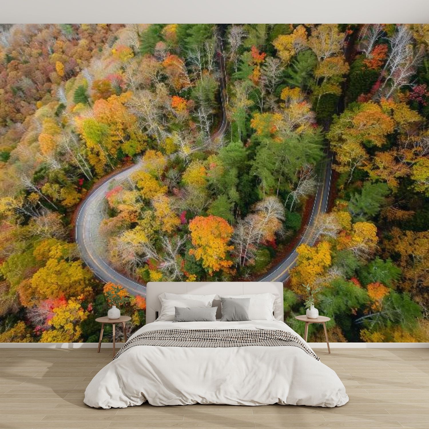 Modern Wallpaper Murals 3D Aerial View Fall Peel and Stick Removable Self-Adhesive PVC Wall ...