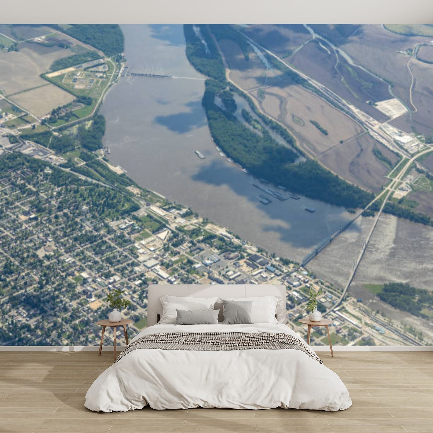 Modern Wallpaper Murals 3D Aerial View Quincy Illinois Peel and Stick ...