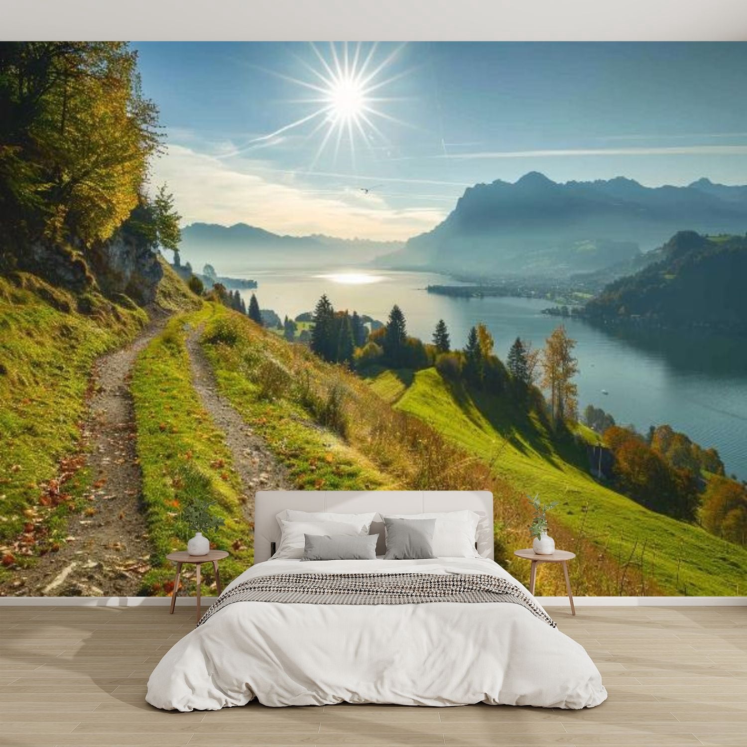 Modern Wallpaper Murals 3D Amazing autumn hike Seebodenalp Peel and ...