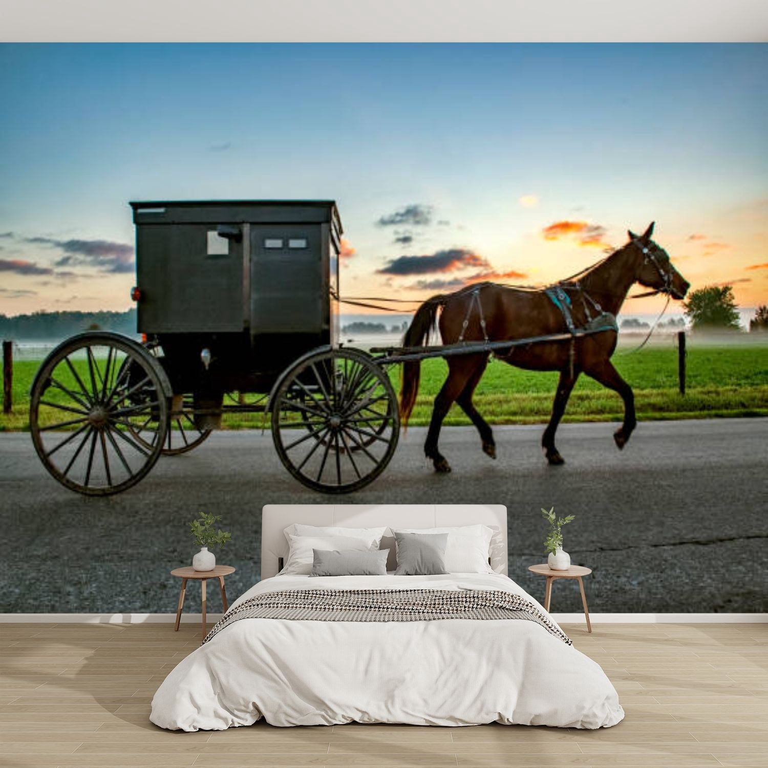 Modern Wallpaper Murals 3D Amish Dawn Peel and Stick Removable Self ...