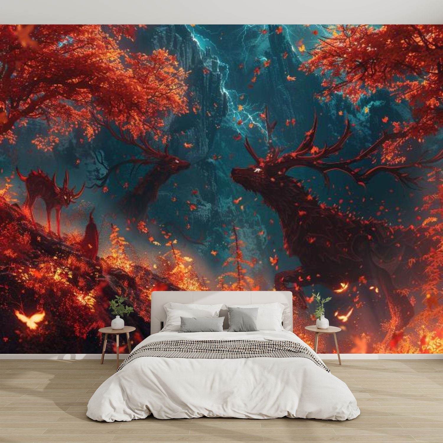 Modern Wallpaper Murals 3D Autumnal Smokies Fantasy Art Mythical ...