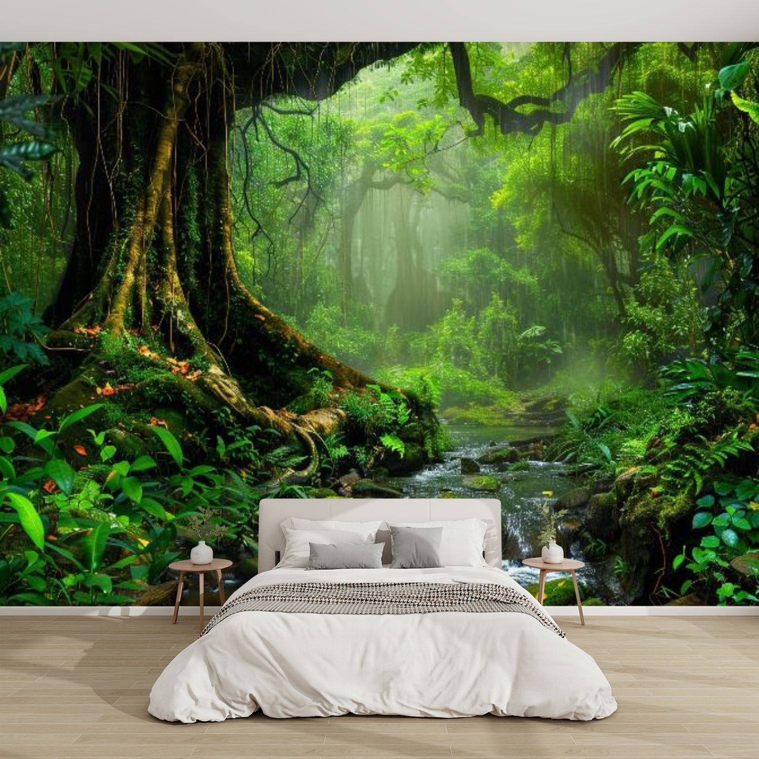 Modern Wallpaper Murals 3D Backgrounds Swamp Footpath Fantasy Root ...