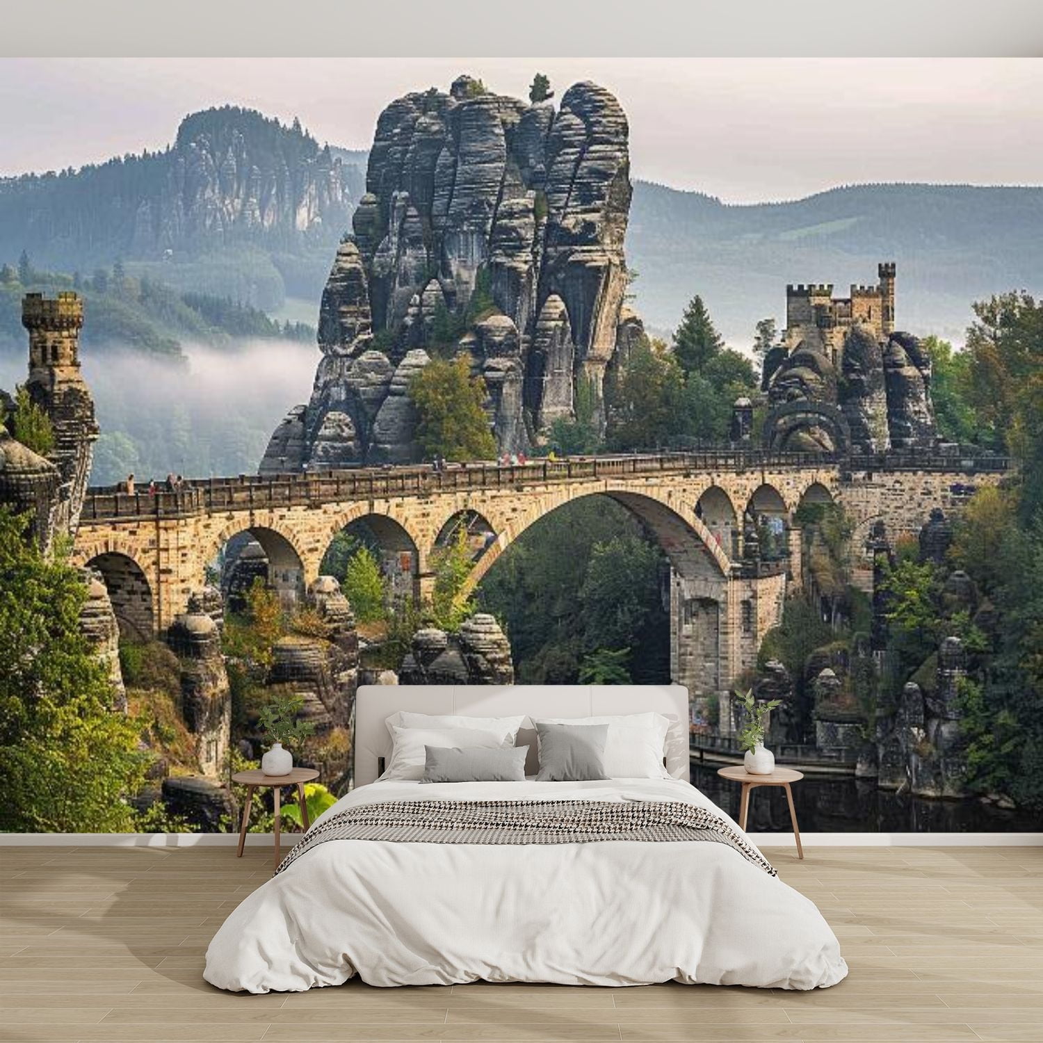 Modern Wallpaper Murals 3D The Bastei bridge Switzerland National Park ...