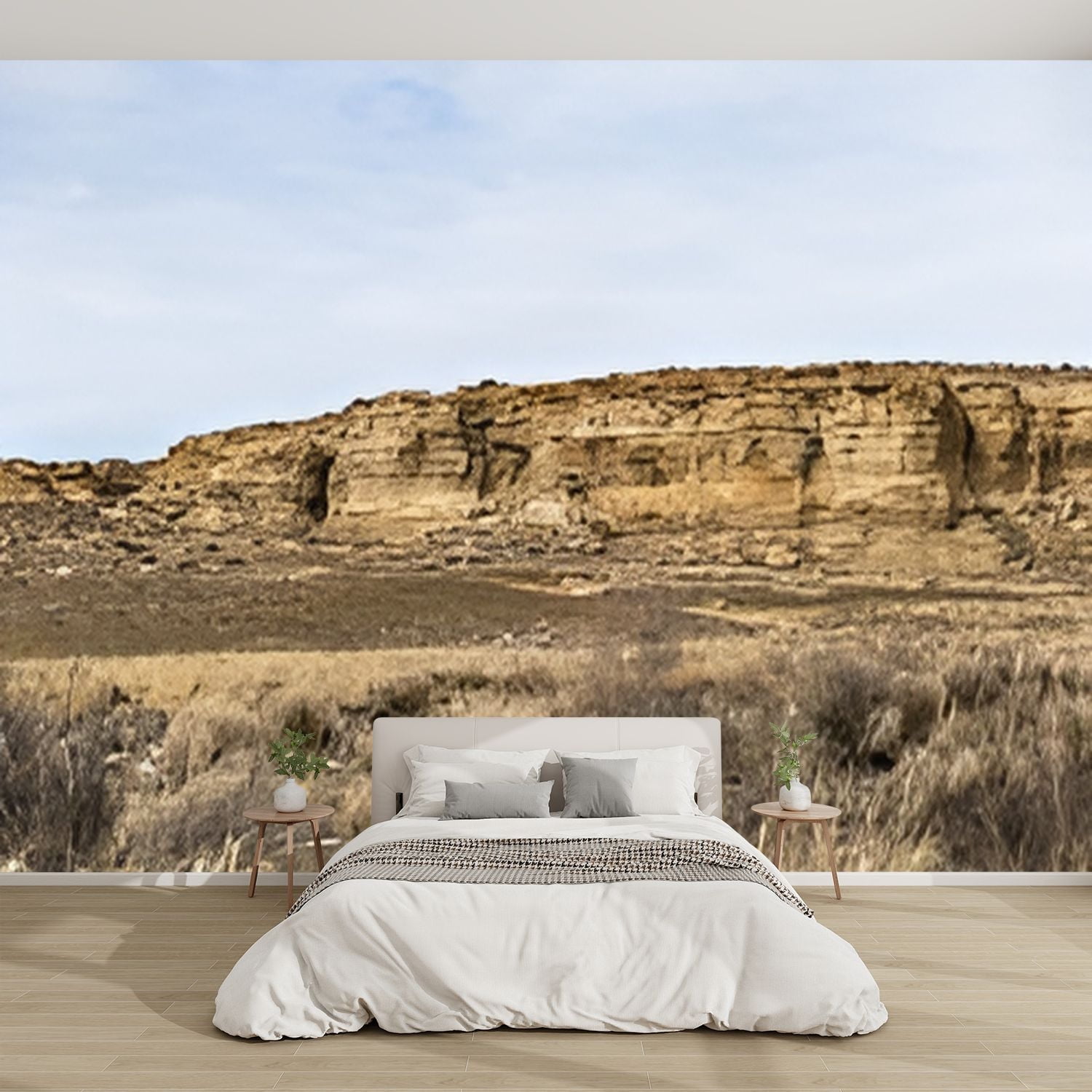 Modern Wallpaper Murals 3D Beautiful rock wall vast desert landscape ...