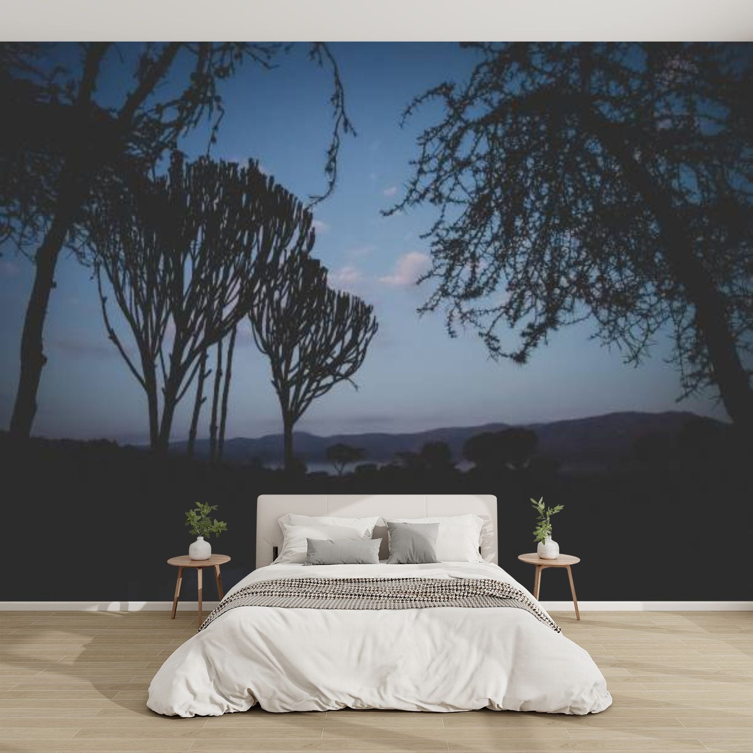 Modern Wallpaper Murals 3D Beautiful tropical trees Chui Lodge Kenya ...