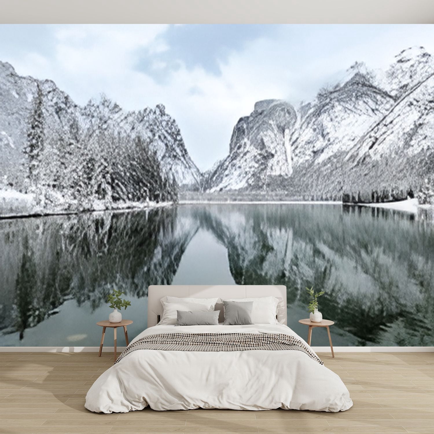 Modern Wallpaper Murals 3D Beautiful view Toblacher See Dobbiaco Lake ...